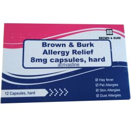 Acrivastine 8mg Capsules 12s | Hayfever & Allergy Tablets | Chemist.net ...