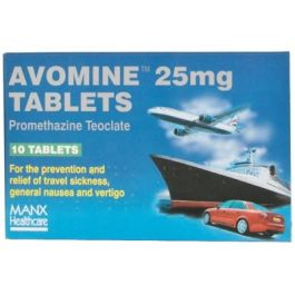 Avomine 25mg Tablets 10s | Travel Sickness | Chemist.net online pharmacy