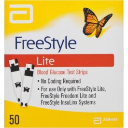 FreeStyle Lite Blood Glucose Test Strips 50s | Blood Glucose Monitoring ...