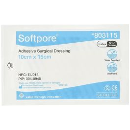 Softpore Adhesive Surgical Dressing 10cm x 15cm 50s (803115 ...