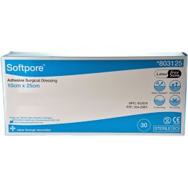 Softpore Adhesive Surgical Dressing 10cm x 25cm 30s (803125 ...