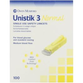 Unistik 3 Normal Single Use Safety Lancets 100s | Lancets | Chemist.net ...