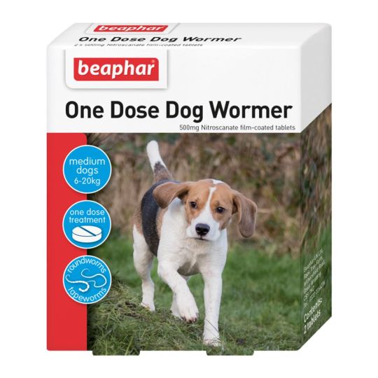 Beaphar One Dose Dog Wormer Tablets for Medium Dogs (6-20kg) 2s | Dog ...