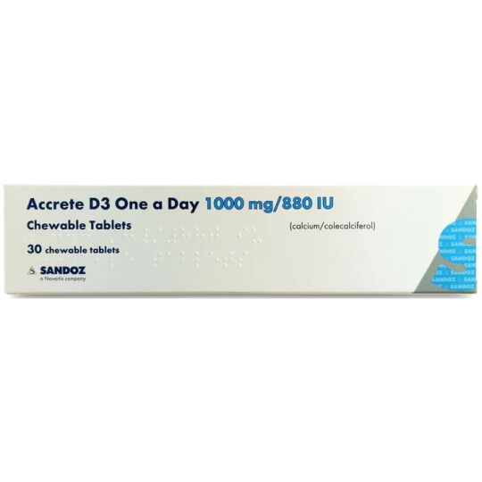 Accrete D3 One a Day 1000mg/880iu Chewable Tablets 30s | Bone Health ...