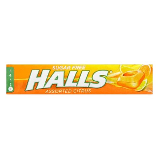 Halls Citrus Mentho-Lyptus Lozenges - Sugar Free (20 Packs) | Sore ...