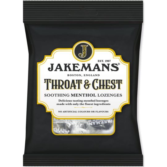 Jakemans Throat & Chest Soothing Menthol Sweets 160g | Sore Throat ...