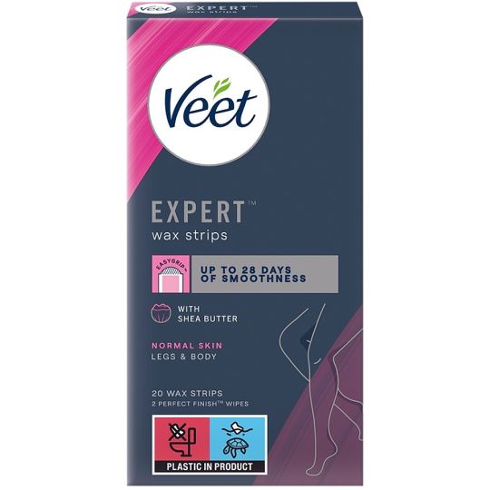Veet Expert Wax Strips for Normal Skin Leg & Body 20s | Women's Hair ...