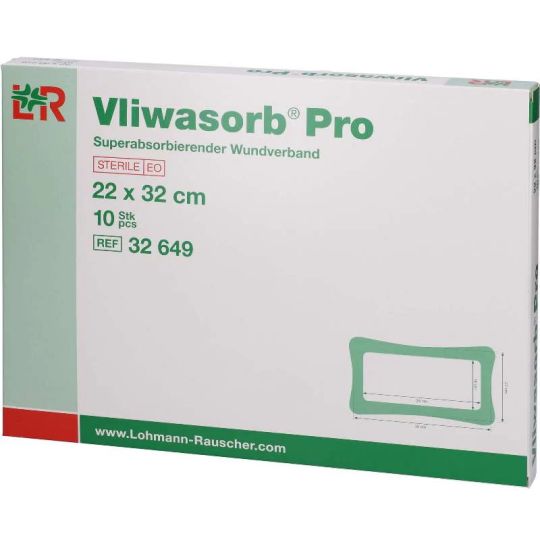 Vliwasorb Pro Superabsorbent Wound Dressing 10s (22cm x 32cm ...